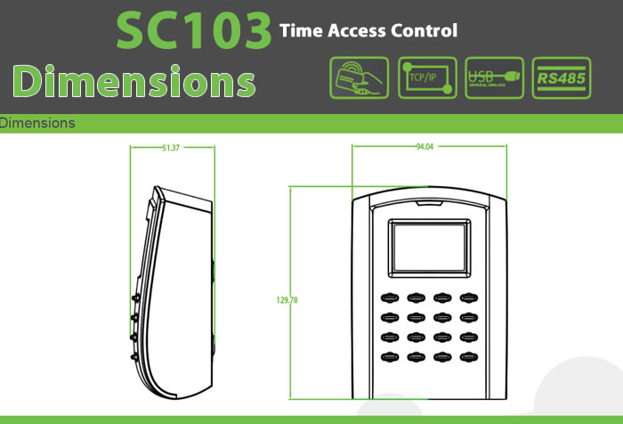 Access Control SC103 RFID Access Control IP Proximity Device WITH lock ...