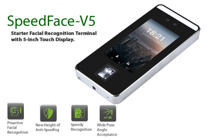 Facial Recognition SPEEDFACE-V5 FACIAL READER, Enhanced Visible Light ...