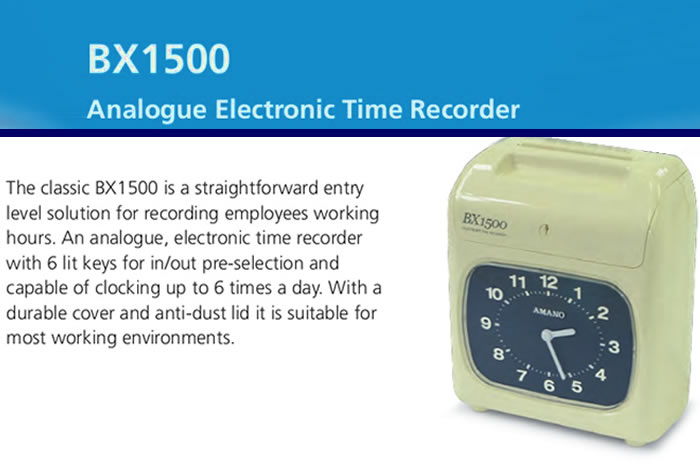CLOCKING MACHINES, AMANO BX1500 CLOCKING MACHINES, TIME AND ATTENDANCE ...