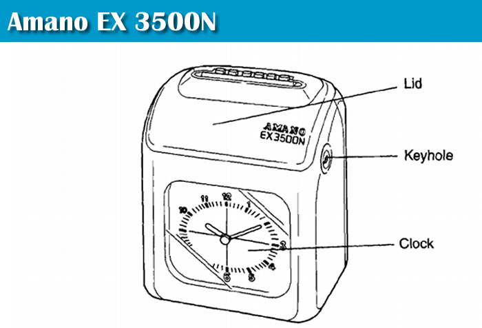 Clocking Machines, Access control, CLOCKING MACHINE, Amano EX 3500N ...