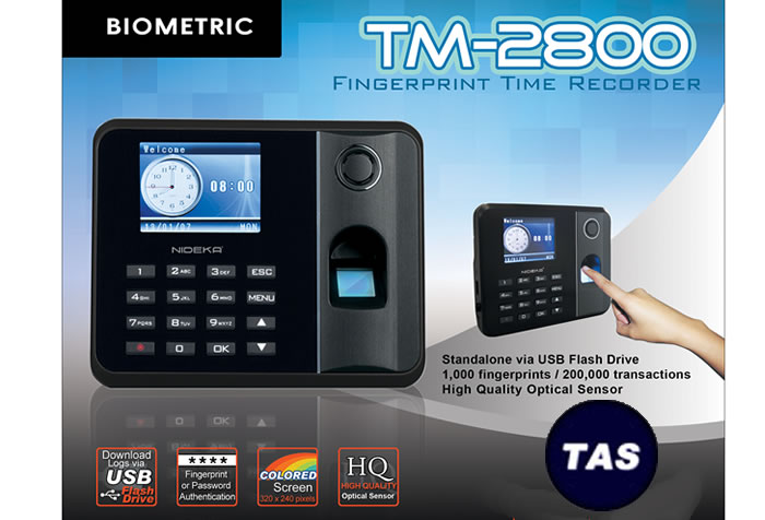 Fingerprint clocking in machine TM2800 Time and attendance, Biometric ...