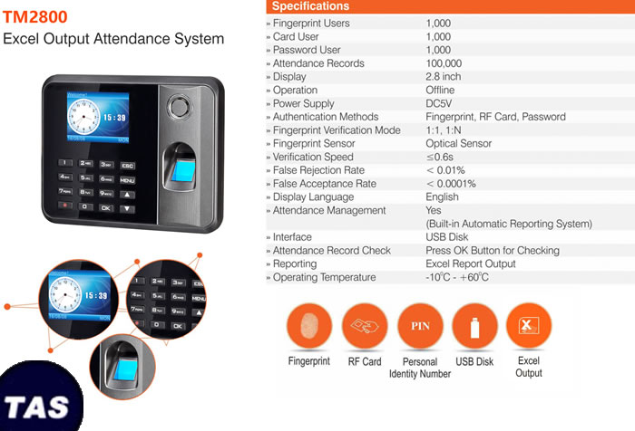 Fingerprint clocking in machine TM4800 Time and attendance, Biometric ...