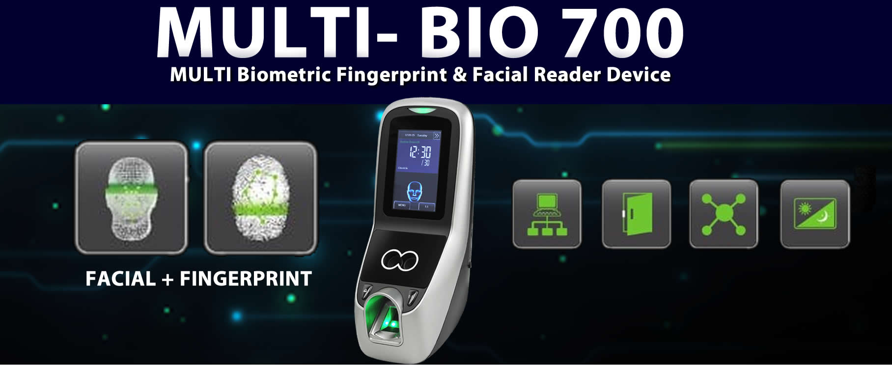 Fingerprint reader, facial recognition Multi Biometric 700, Multiple ...