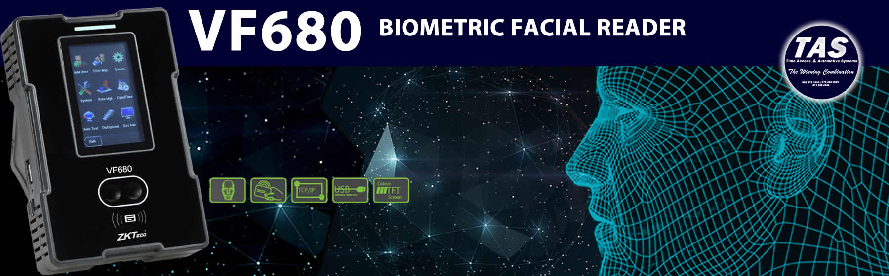 Facial recognition VF680 Facial Reader Biometric facial and fingerprint ...