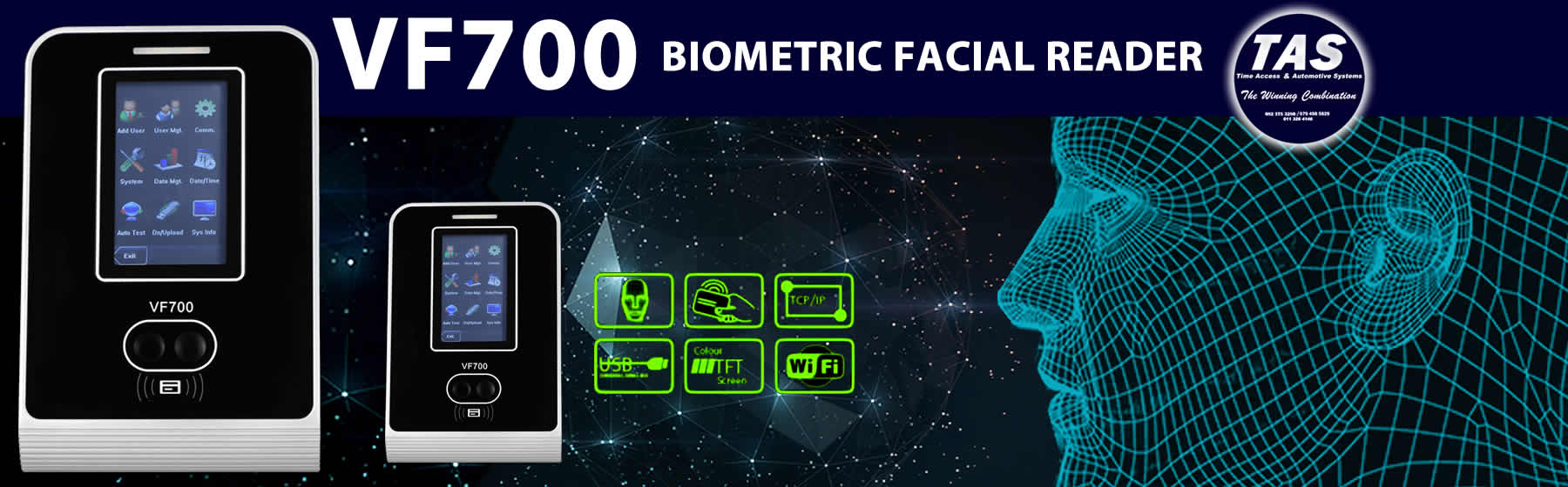 Facial recognition VF700 Facial Reader Biometric facial and fingerprint ...